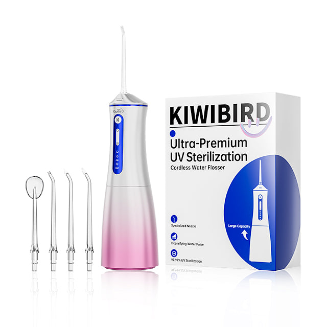 KIWIBIRD H1 Portable Water Flosser with UV Sanitization & 30-Day Battery Life